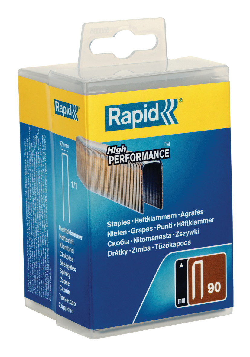 Rapid nr. 90 galvaniserte stifter i plastboks