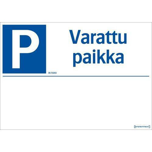 Parkeringsskilt - Reservert parkering